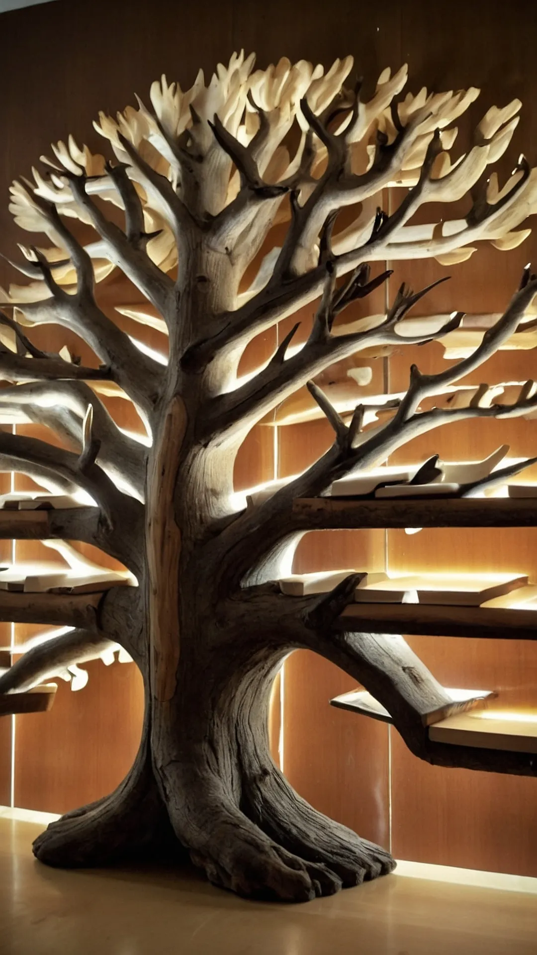 Crafting Corner Magic: 15 Tree Branch Shelves Ideas for Your Wall ...