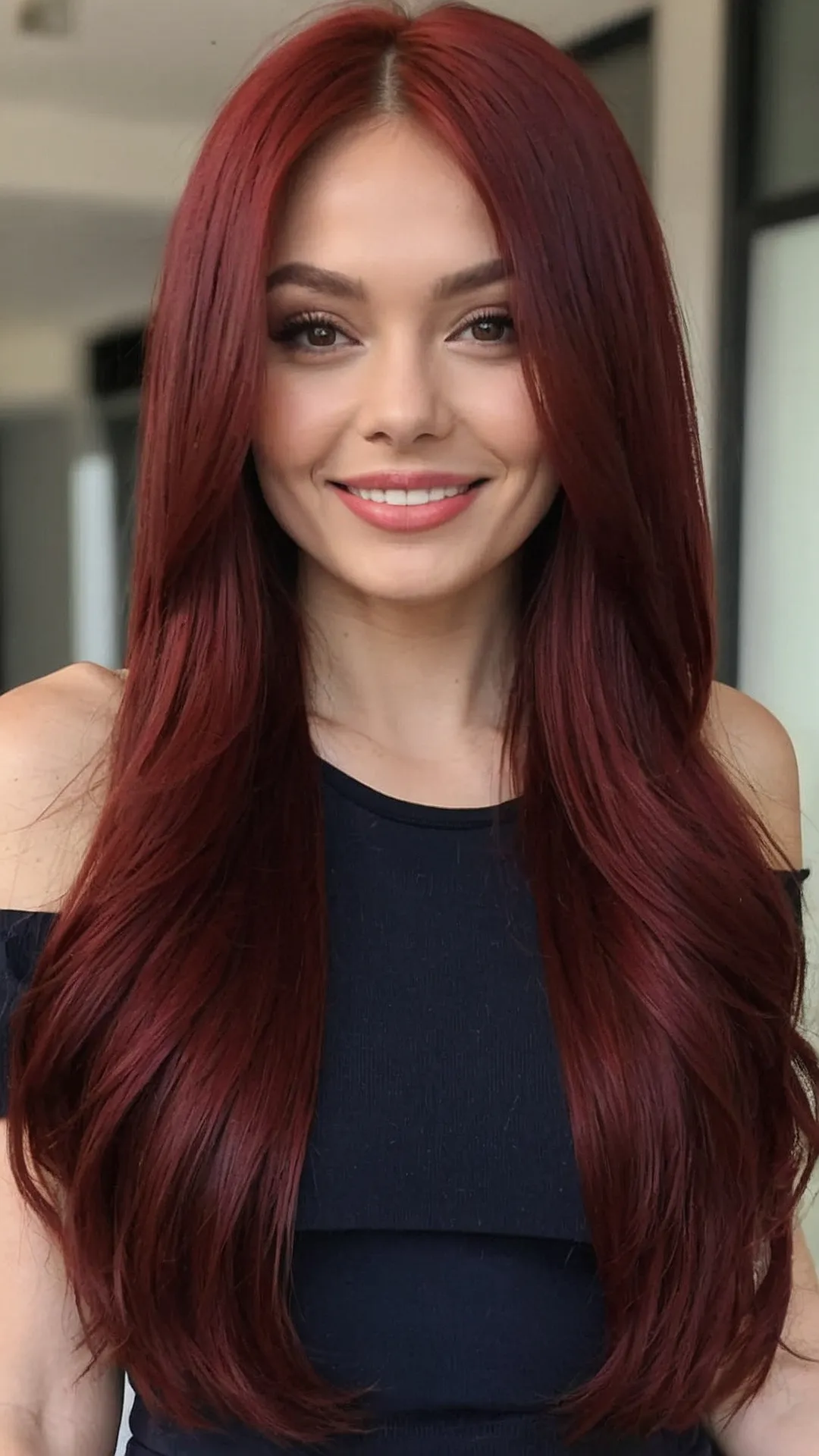 From the 1950s to Now: 19 Wine Red Long Layered Hair Ideas for the ...