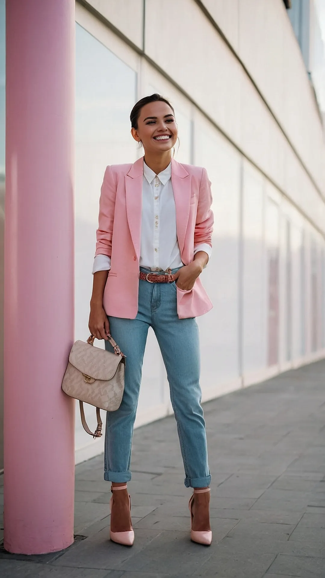 22 Chic Outfits with Pink Jeans for Every Season in 2024 - Cheerful Talks