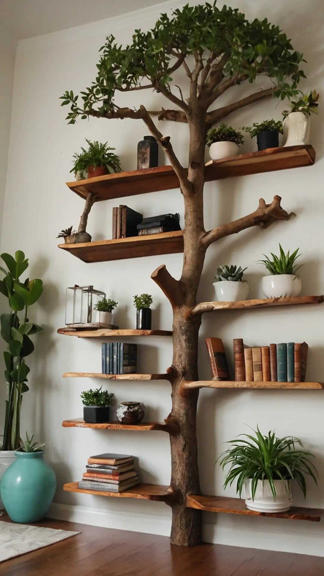 15 Inspiring Tree Branch Shelves for Any Corner of Your Home - Cheerful ...