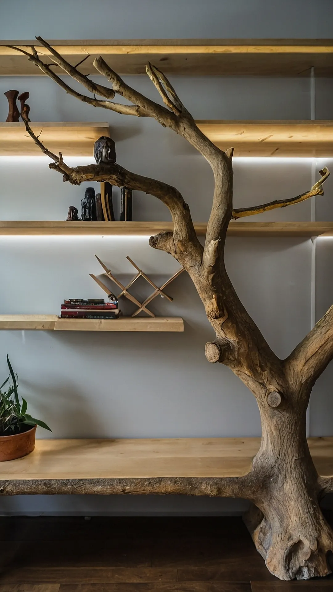 15 Inspiring Tree Branch Shelves for Any Corner of Your Home - Cheerful ...