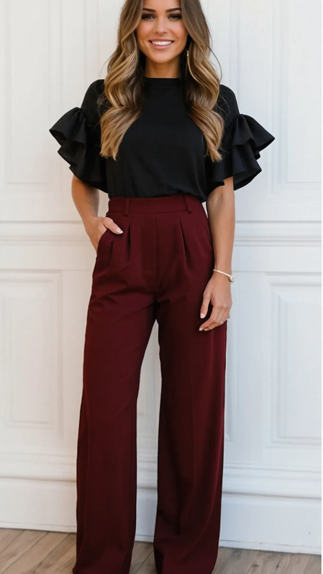 Toast to Fashion: 19 Chic Wine Pant Outfit Inspirations - Cheerful Talks