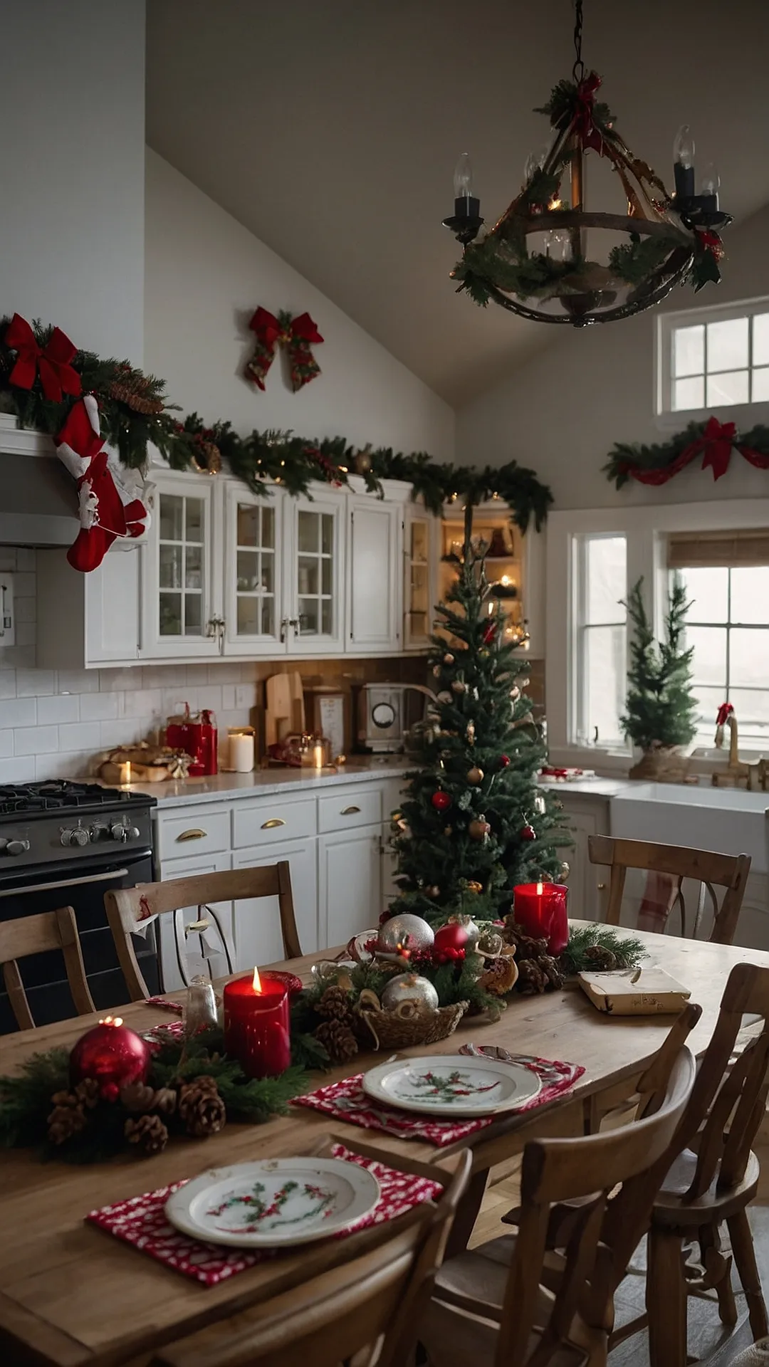 51 Ideas for a Rustic and Cute Christmas Kitchen Makeover - Cheerful Talks