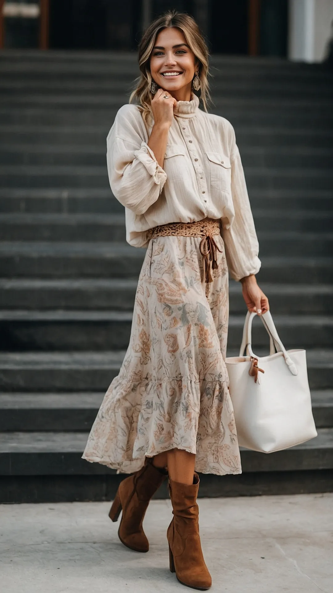 15 Cute and Edgy Boho Fall Outfit Ideas for Midsize Women - Cheer Lives