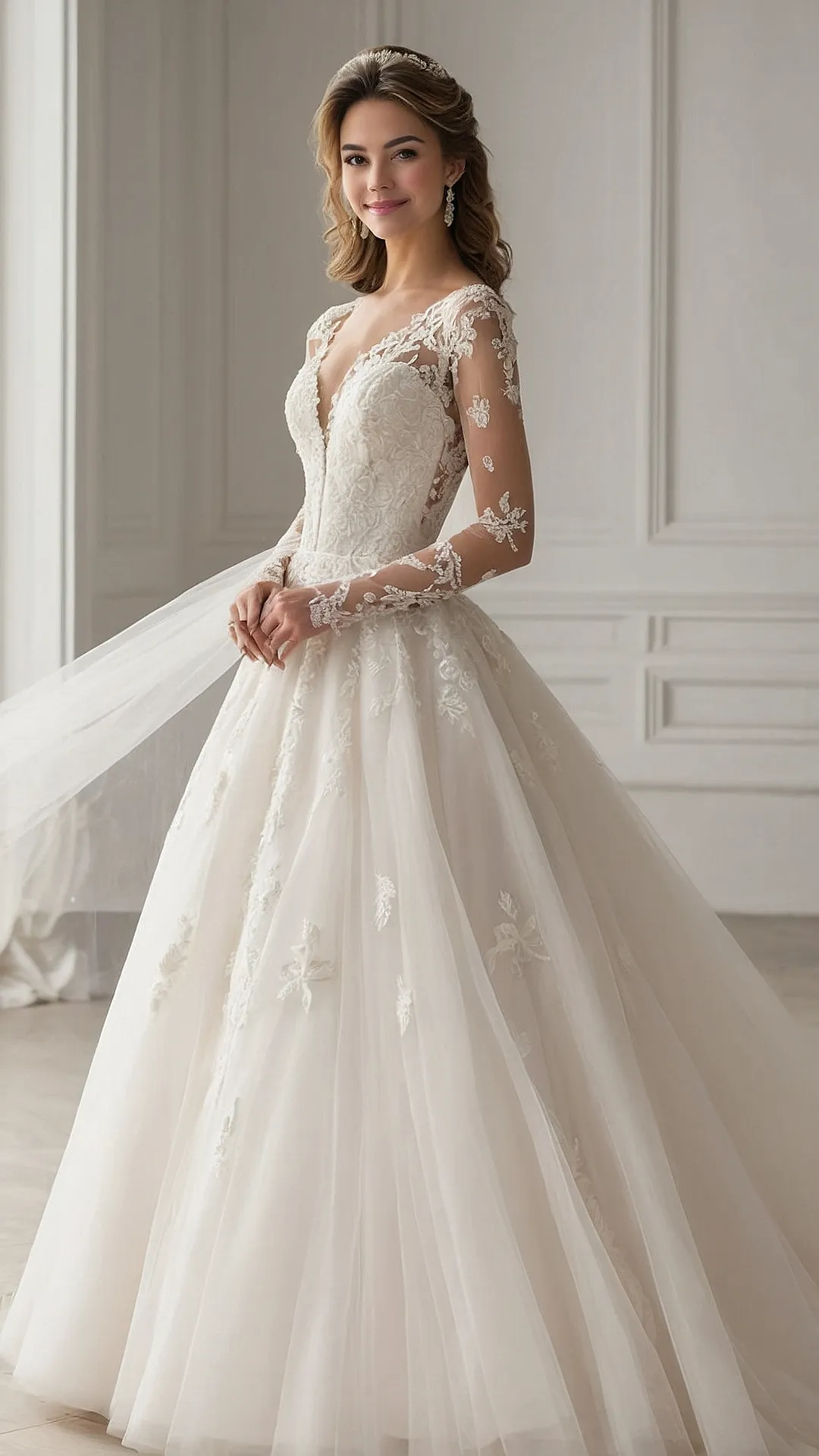 The Timeless Elegance of Lace and Satin Long Sleeve Ball Gowns - Fads