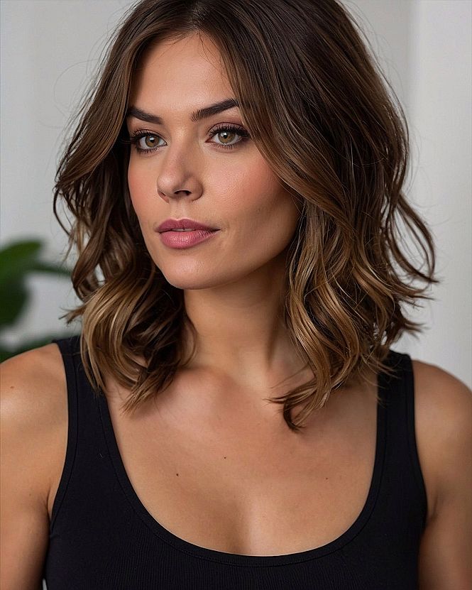 Stunning Lob Haircut for Thin Hair: Bronde Balayage & Face Framing Layers
