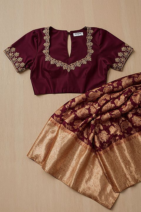 Trending Blouse Designs 2026: Sweet Heart Neck Blouse for Designer ...